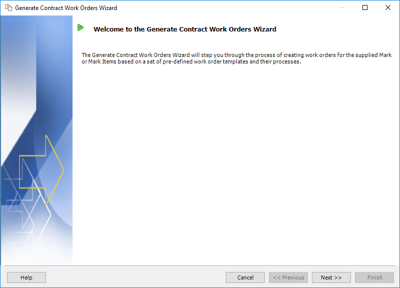Create a work order using the Generate Contract Work Orders Wizard
